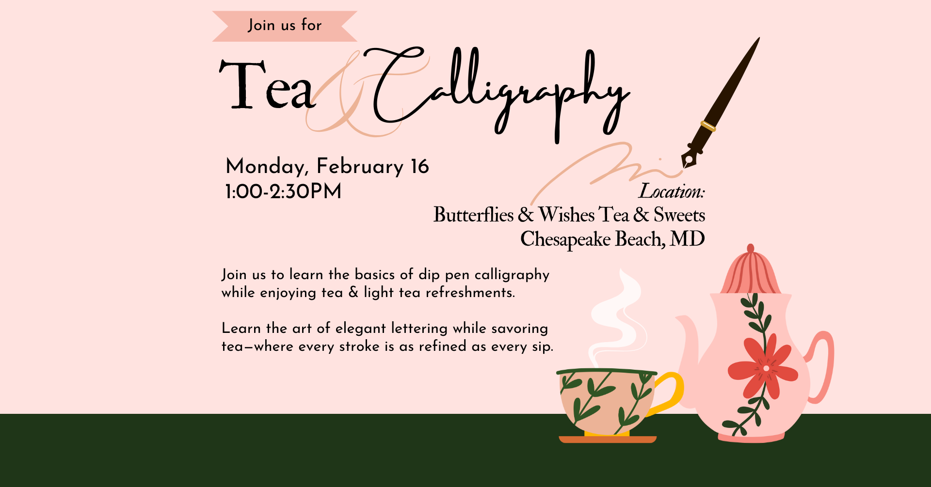 Tea & Calligraphy - Calvert County Chamber of Commerce